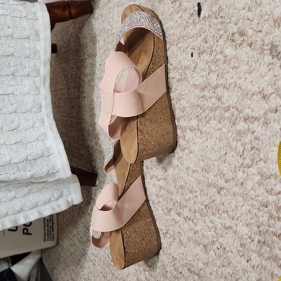 Annie Comfort | Shoes | 525annie Comfort Dusty Rose With Glitz Open Toe ...